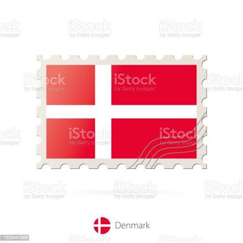 Prangko Dengan Gambar Bendera Denmark Ilustrasi Stok Unduh Gambar