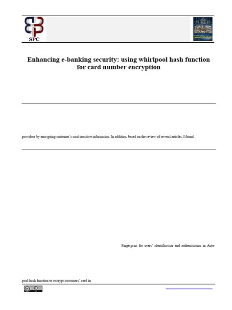 Enhancing E Banking Security Using Whirlpool Hash Function For Card Number Encrytption Pdf