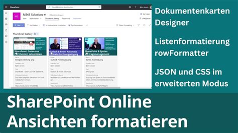 SharePoint Dokumentenbibliotheken Und Listenansichten Formatieren
