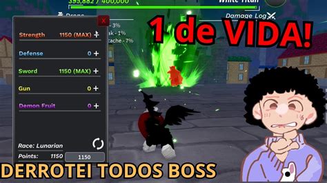 DERROTEI TODOS BOSS Do FRUIT SEAS 1 DE VIDA Demon Piece YouTube