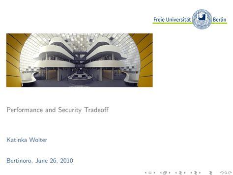 Pdf Performance And Security Tradeoff