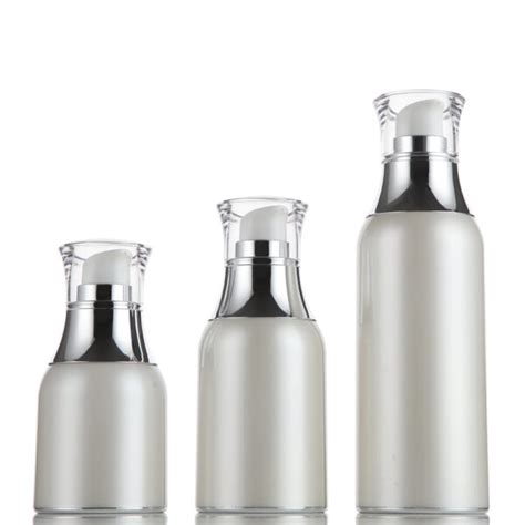 Empty Pearl White Airless Containers Cosmetics Packaging