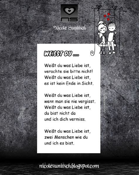 Gedichte von Nicole Sunitsch Autorin Weißt du Gedicht von Nicole Sunitsch