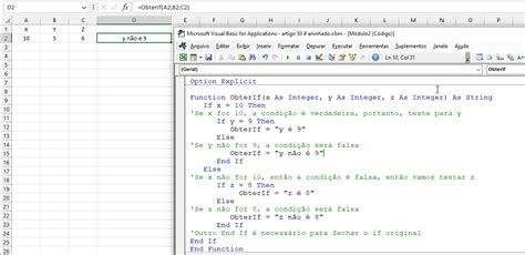 VBA Múltiplas Instruções If Aninhadas Automate Excel