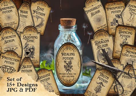 Printable Halloween Potion Labels ~ Blank Halloween Apothecary Labels ~ Customizable Apothecary