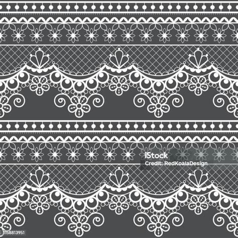 복고풍 결혼식 프랑스어 또는 영어 레이스 원활한 패턴 세트 꽃흰색 장식 반복 적 디자인 섬유 디자인 결혼식에 대한 스톡 벡터