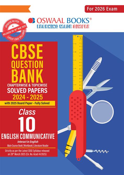 Cbse Question Bank Chapterwise And Topicwise Solved Papers Class 10 Oswaal Books