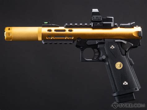 WE Tech Galaxy Hi CAPA Gas Blowback Airsoft Pistol Color Gold Checkered Frame Tracer