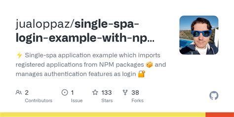 github jualoppaz single spa login example with npm packages ⚡ single