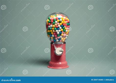 Retro Gumball Machine In A Vintage Arcade Ai Generated Stock Image