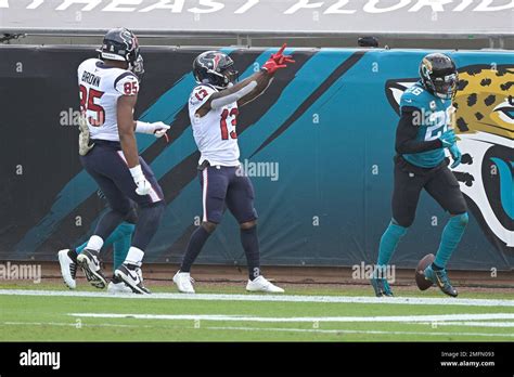 Houston Texans Wide Receiver Brandin Cooks 13 Celebrates His 57 Yard
