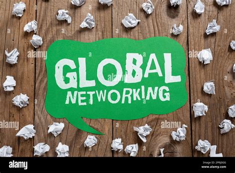 Hand Writing Sign Global Networkingcommunication Network Which Spans