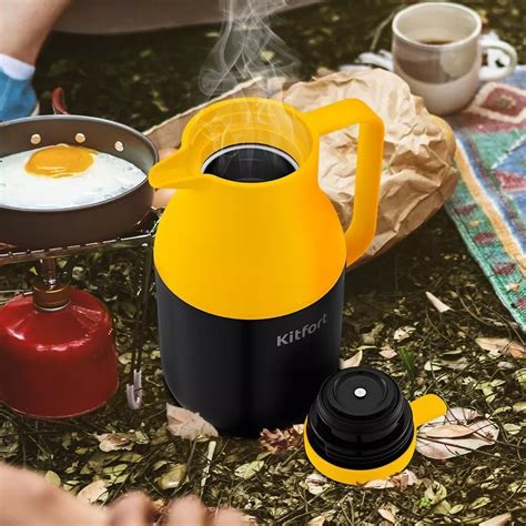 Термос Kitfort KT-1240-3, чёрно-жёлтый купить по цене 1 590 ₽: отзывы ...