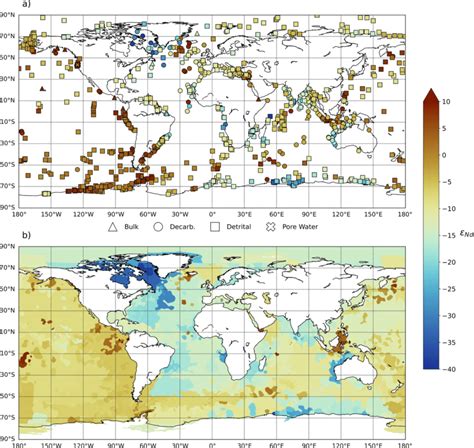 Seafloor sediment ε Nd map a Location and ε Nd of the discrete Download Scientific Diagram