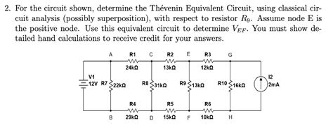 solved for the circuit shown determine the thévenin