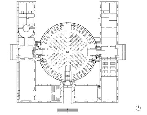 世界知名建築案例研究CAD設計施工圖斯德哥爾摩市立圖書館 岡納阿斯普朗德Gunnar Asplund 建築CAD設計資源庫