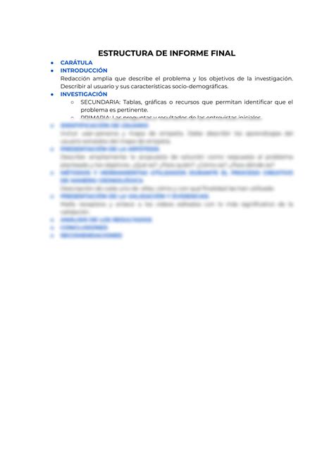 Solution Estructura De Informe Final Studypool