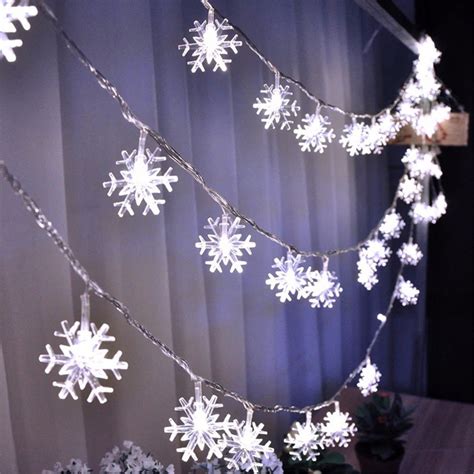 Kokovifyves Home Decorations 5M 50Led Christmas Snowflake String Lights