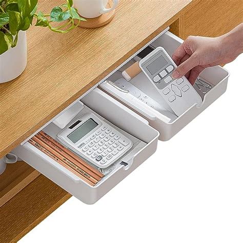 LONNEY Schublade Unter Schreibtisch 2 Stk Schubladen Organizer Selbstklebende Schublade Creative