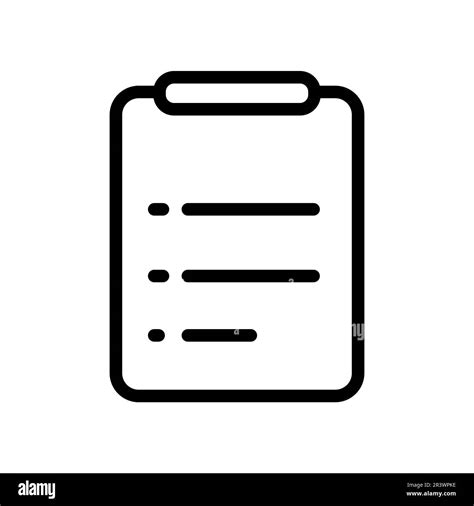 Clipboard Lineal Icon Symbol Vector Black Outline Clipboard Icon Stock Vector Image Art Alamy