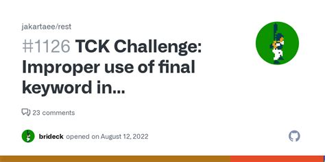 Tck Challenge Improper Use Of Final Keyword In Ee Jakarta Tck Ws Rs