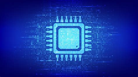 프로세서 이진 코드로 만든 Cpu 마이크로프로세서 또는 칩 아이콘 컴퓨터 칩 아이 칩셋 디지털 바이너리 데이터 및 스트리밍 디지털 코드 숫자가 10인 매트릭스