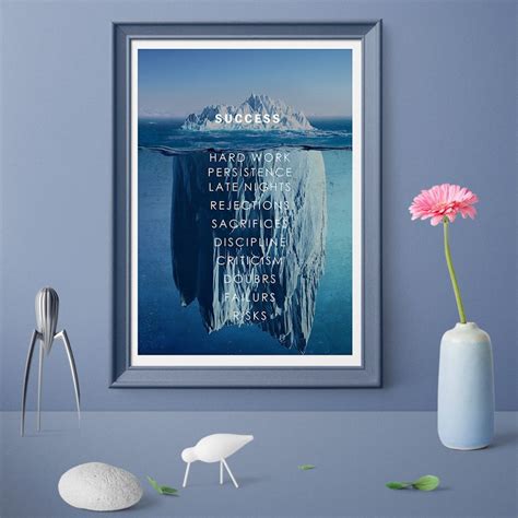 Hd Inspirational Success Quotes Iceberg Canvas Wall Art Unframed Poster