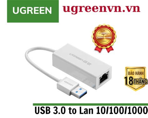 Cáp chuyển USB 3 0 to Lan hỗ trợ 10 100 1000 Mbps Ugreen 20255 cao cấp