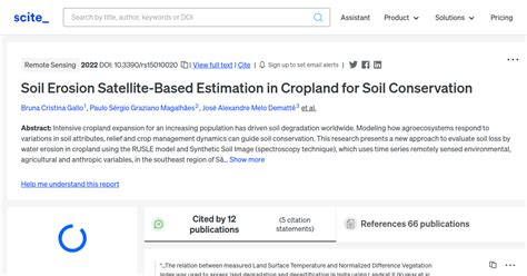 Soil Erosion Satellite Based Estimation In Cropland For Soil Conservation