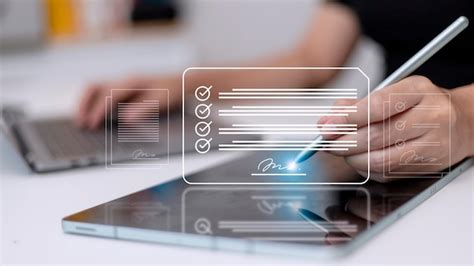 Premium Photo Electronic Signature Concept Business People Sign Electronic Documents On