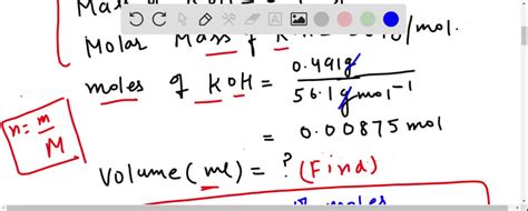 Solved A 6 32 Mass Aqueous Solution Of Potassium Hydroxide Has A Density Of 1 22 G Ml