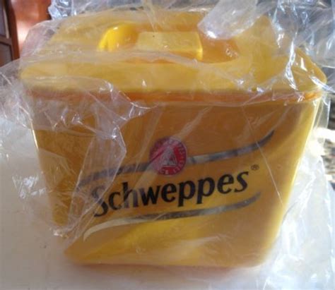 Bright Yellow Schweppes Square Ice Bucket New 537701915