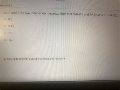 Solved Let A And B Be Two Independent Events Such That P