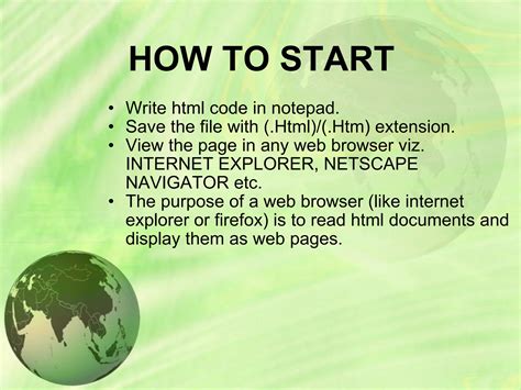 Introduction To Html PPT