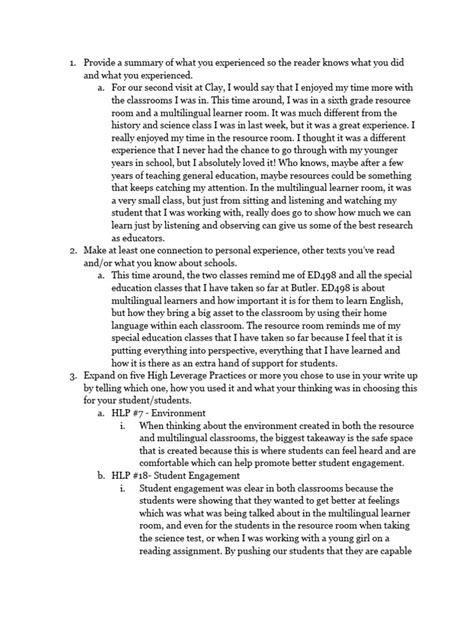 Clay Middle School Write Up 2 Pdf Classroom Learning