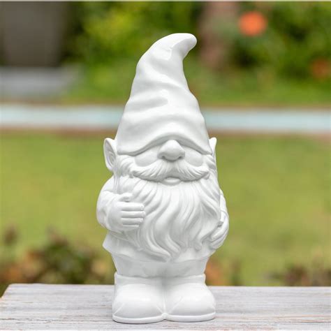 Better Homes And Gardens White Garden Gnome Outdoor Resin Statuary 125