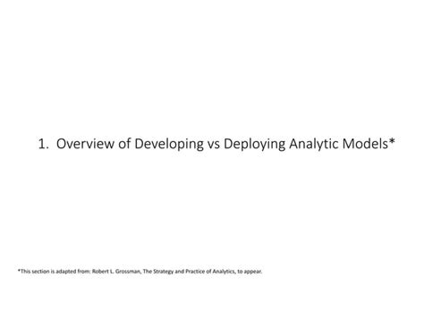 Crossing The Analytics Chasm And Getting The Models You Developed