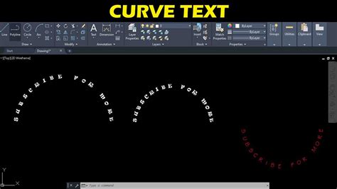 How To Create Curve Text In Autocad Youtube
