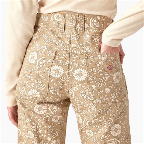 Womens Ellis Floral Duck Canvas Pants Dickies Us
