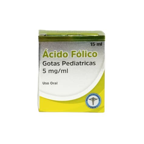 Ácido Fólico Gotas Pediátrico 5mgml X 15ml Asia Farmadon La