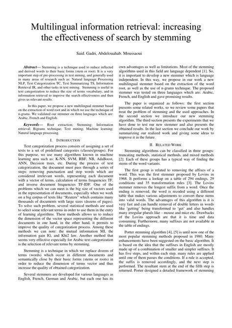 Pdf Multilingual Information Retrieval Increasing The Effectiveness