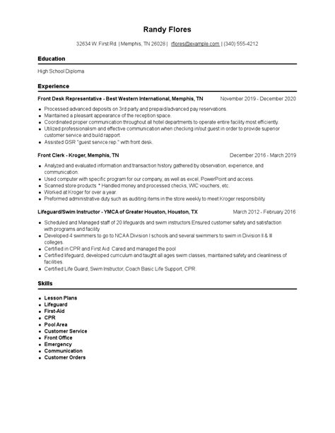 Front Desk Representative Resume Examples And Tips Zippia