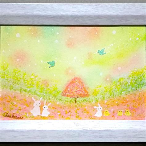 パステルアート あたたかな春野のイースター パステル画原画 絵画 Ts Arts 通販 17300325｜creemaクリーマ