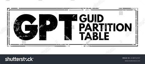 Gpt Guid Partition Table Standard Layout Stock Vector Royalty Free Shutterstock