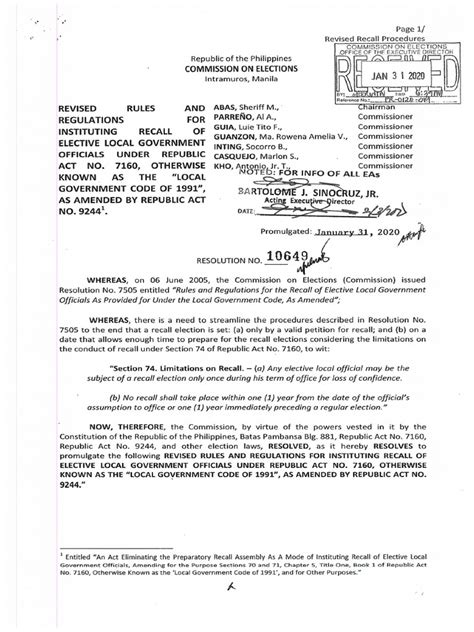 Comelec Resolution No 10649 Pdf