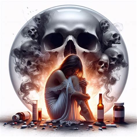 Drug Addiction Illustration Premium Ai Generated Image