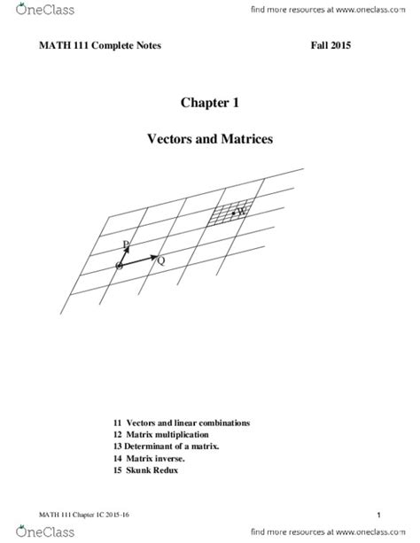 Math 111 Textbook Notes Fall 2015 Chapter 1 Linear Combination