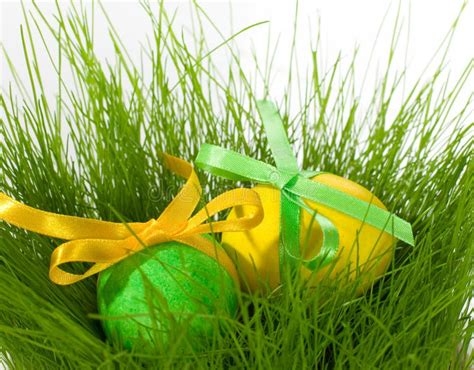 Easter Eggs In Grass Stock Image Image Of Group Grass 13248561