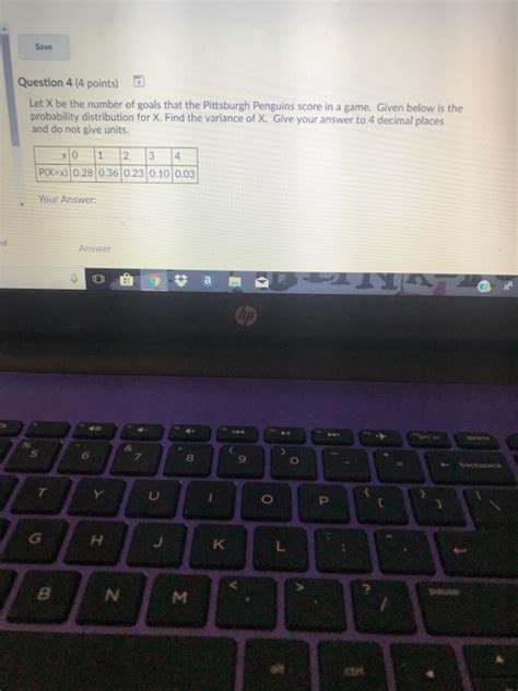 Solved Question 4 4 Points D Let X Be The Number Of Goals Chegg Com