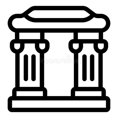 Ancient Greek Architecture Icon Representing Classical Style Stock